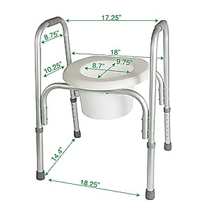 PCP Raised Toilet Seat and Safety Frame (Two-in-One), Adjustable Rise Height, Secure Elevated Lift Over Bowl, Made in USA, Regular