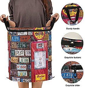 Old American License Pop Up Laundry Hamper Collapsible with Lid Dirty Clothes Hamper Laundry Basket Storage Baskets Organizer for Home, Laundry, Travel