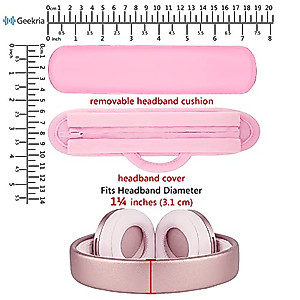 Geekria NOVA Hook and Loop Headband Cover + Headband Pad Set/Headband Protector with Zipper/DIY Installation No Tool Needed, Compatible with Bose Beats JBL Sony Hyperx Headphones (Pink)
