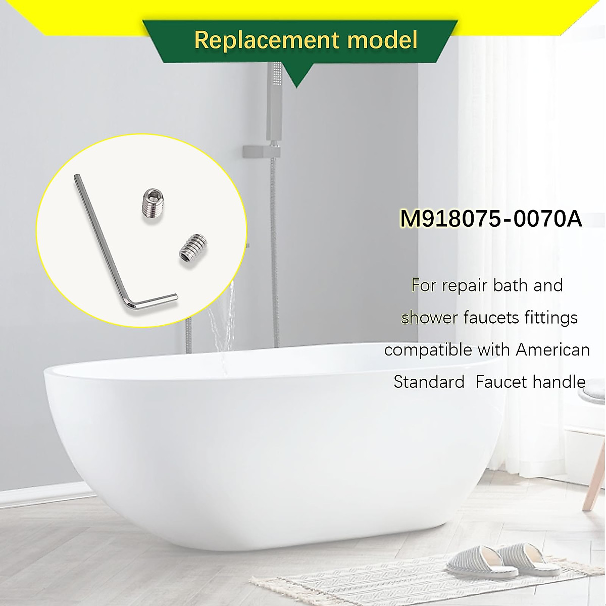 M918075-0070A Handle mounting kit wrench & Screw for American Standard Single Lever Bath Faucet M962133-0020A and more