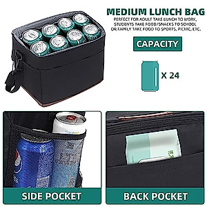 dujp Large Cooler Bag Collapsible Insulated Reusable Lunch Bag for Men Women,Lunch Box for Office Work Camping Picnic Beach, Leakproof Freezable Bag