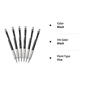 Pentel GraphGear 500 Automatic Drafting Pencil, 0.5mm, Black, Pack of 6