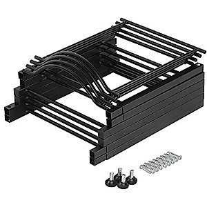 LIANTRAL 5 Gallon Water Jug Holder, 4-Tier Black Heavy Duty Rack, Bottle Organizer for Home Office