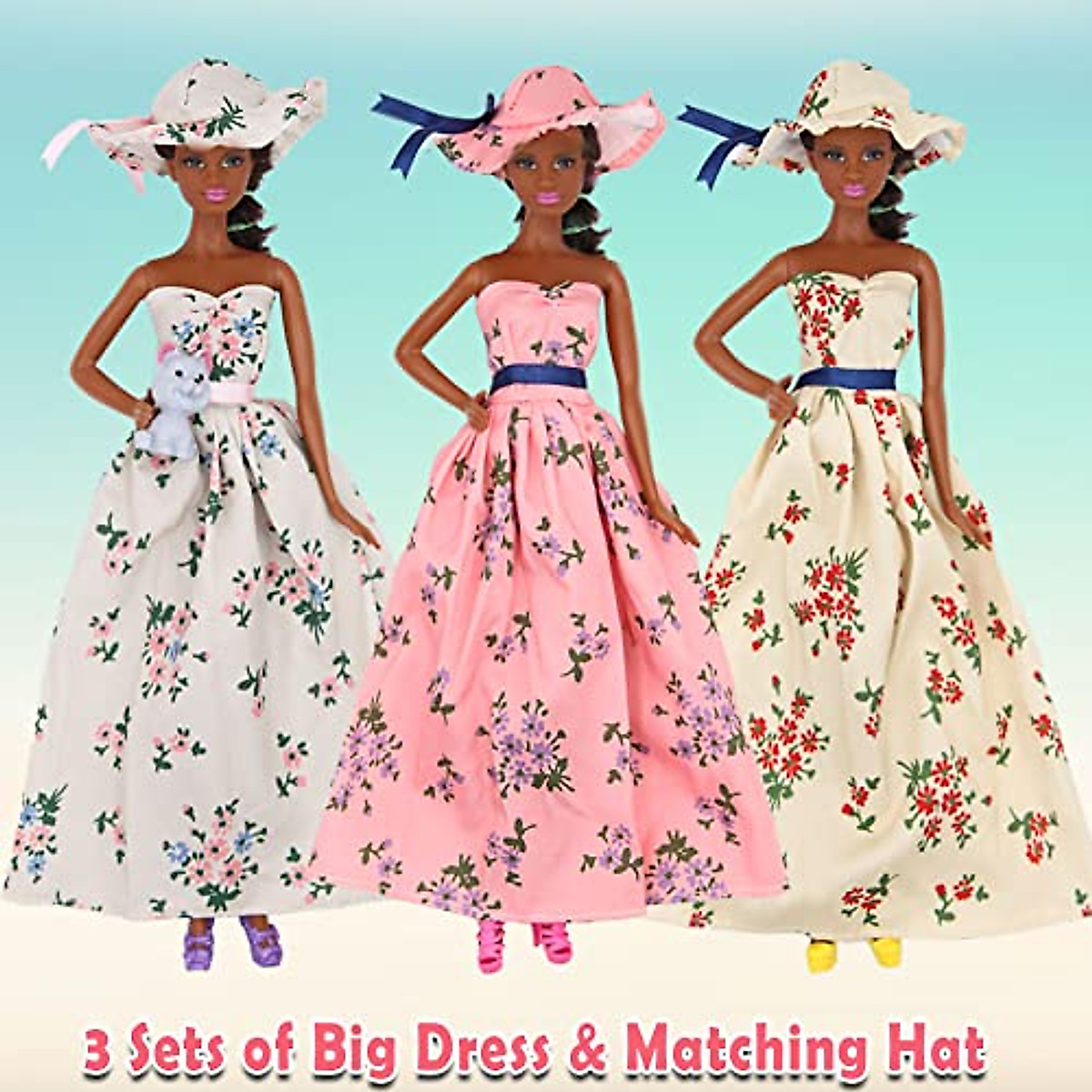 ZTWEDEN Doll Swimsuit Bikini Clothes and Beach Accessories for 11.5 Inch Girl Doll with Surfboard Diving Swim Accessories, 8 Bikini Swim Suit 3 Summer Dresses 10 Shoes Lifebuoys Beach Loungers