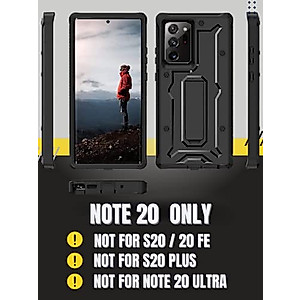 ArmadilloTek Vanguard Case Designed for Samsung Galaxy Note 20 5G (2020 Release) Military Grade Full-Body Rugged with Built-in Kickstand [Screenless Version] - Black