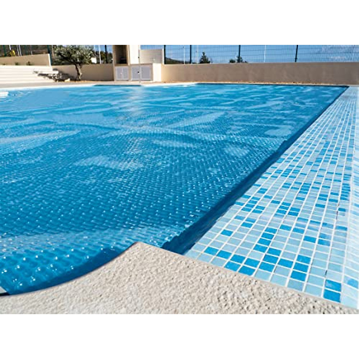 SunHeater Pool Solar Blanket - Heavy Duty Rectangular Pool Solar Cover with Bubbles - Heat Transfer Solar Pool Heater for In-Ground Swimming Pools - Durable 12 Mil Thick Polyethylene - 12' x 24' Feet