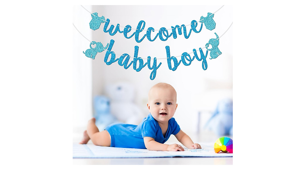 Welcoming Baby Boy Banner – Perfect for Showers