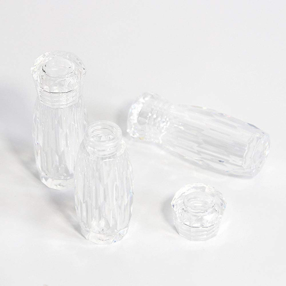 6 Pcs 5ml Clear Acrylic Nail Crystals Bottles Empty Refillable Micro Rhinestones Pixie Beads Bottle Containers for Nail Powder, Glass Caviar Beads, Facial Cream