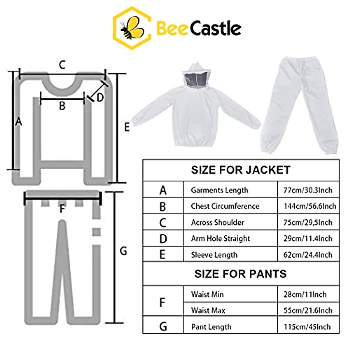 BeeCastle 8-Frame Bee Hives and Supplies Starter Kit,Beehive Kit Dipped in 100% Beeswax,Bee Keeping Supplies-All Beginners Kit Includes Beekeeping Supplies Tool Set and Bee Suit.