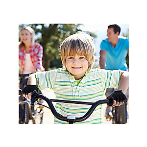 3 Pairs Kids Bike Gloves Half Finger Gloves MTB Road Sport Gloves Anti-Slip Gel Gloves for Children Cycling Biking Breathable Gloves (,Black, Army Green, Red?4-8 Years)