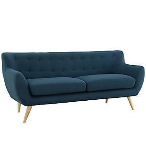 Modway Remark Mid-Century Modern Sofa With Upholstered Fabric In Azure