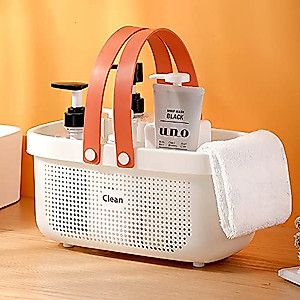 LAIGOO Large Shower Caddy Basket, Plastic Storage Basket with Handles Storage Bins Shower Storage Organizer for Bathroom, College Dorm, Kitchen, Bedroom, Gym