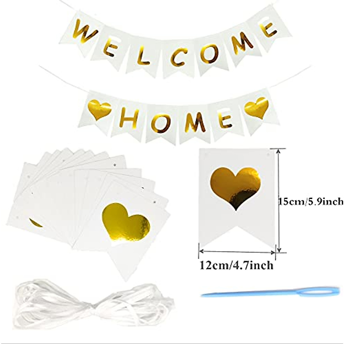 Mannli Welcome Home Banner Decoration with Letax Balloons for New Home Baby Shower Family Party Decorations