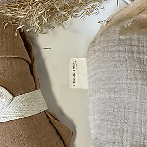 Muslin Changing Pad Cover - Set of 2 - Fits Moses Basket, Seagrass Baby Changing Basket, Baby Bassinet - Soft Organic Cotton - Natural Boho Gender Neutral Linen Bedding fitted Sheet for Oval Crib Pads