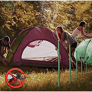 Magic Chest Mosquito Repellent Outdoor Incense Sticks | Mosquito Repellent for Patio, Backyard, Camping | Natural and DEET Free | Travel Size with Plant Oils | 12 Sticks per Box