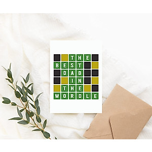 MoltDesigns Wordle For Dad Card - The Best Dad In The Wordle - Dad Gift Wordle - Wordle Themed Fathers Day Card - Wordle Lover Card - Word Game - Birthday Dad Card - Fathers Day Idea Gift