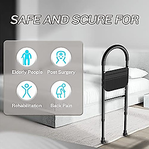 Hearvo Bed Rail - Bed Rails for Elderly Adults -with Storage Pocket & Anti Slip armrest - Bed Railings for Seniors & Surgery Patients - The Bed Cane Fits Any Bed