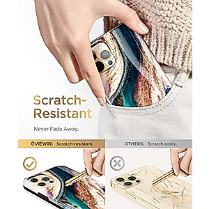 GVIEWIN for iPhone 12 Case and iPhone 12 Pro Case 6.1 Inch 2020, Marble Parttern Ultra Slim Thin Glossy Soft Durable TPU Shockproof Scratch-Proof Phone Protective Covers for Women (Drift Sand/Brown)