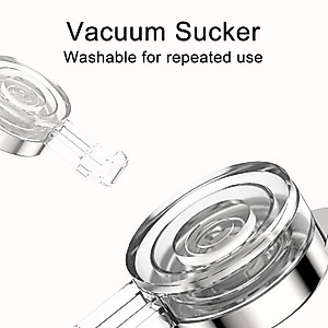 ZCNANDG No Drill Clear Wall Caddy, Drill-Free Removable Storage,Removable Suction Cup Shelf, Organizer for Shower, Sink, Wall Mounted Space Saver, No Drilling Bathroom Shower Organizer