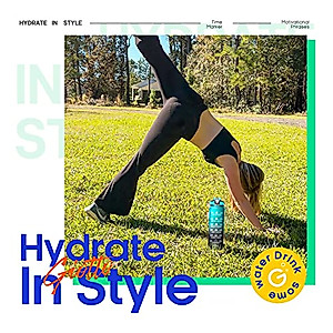 Giotto 32oz Large Leakproof BPA Free Drinking Water Bottle with Time Marker and Straw to Ensure You Drink Enough Water Throughout The Day for Fitness and Outdoor Enthusiasts