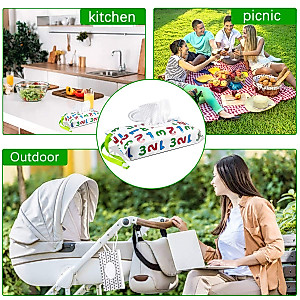 DOERDO 4 Pieces Portable Wet Wipe Pouch Bags Set, Baby Wipe Holder Reusable Travel Wet Wipe Dispenser Keeps Baby Wipe Fresh and Safe