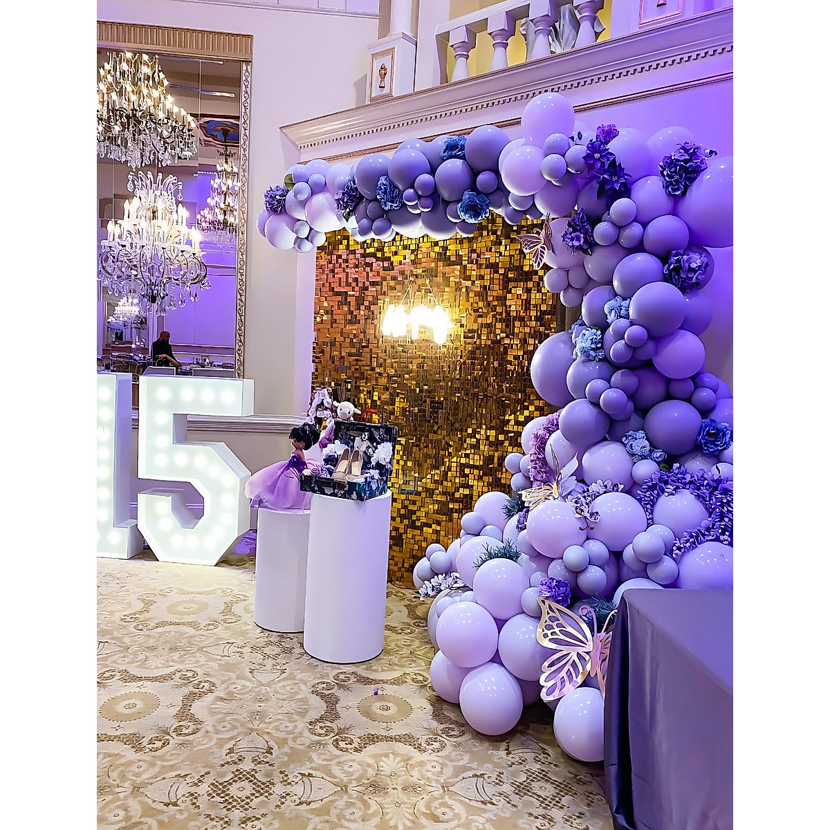 Purple Balloons Garland Arch Kit,132pcs Lavender Lilac Balloons Different Sizes 18/12/10/5 Inch,Pastel Purple Balloons for Graduation Birthday Baby Shower Wedding Party