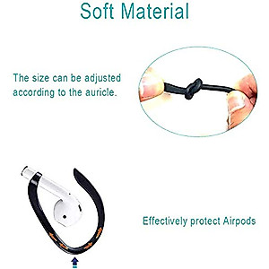 2 Pairs Ear Hooks Accessories Compatible with Apple AirPods 1 & 2 & 3 and Pro Sports Headset EarHooks Great with Cycling,Gym,Dancing,Running,Fishing and Other Sports (Black)