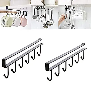 Mug Holder,Coffee Cup Holder,Kitchen Utensil Storage Hook,Cabinet Storage Hook,Wall Mounted Home Storage Hooks for Pots,Pans,Spoons,Spatulas,and Cooking Accessories and Other Kitchen Hardware-2 Pcs