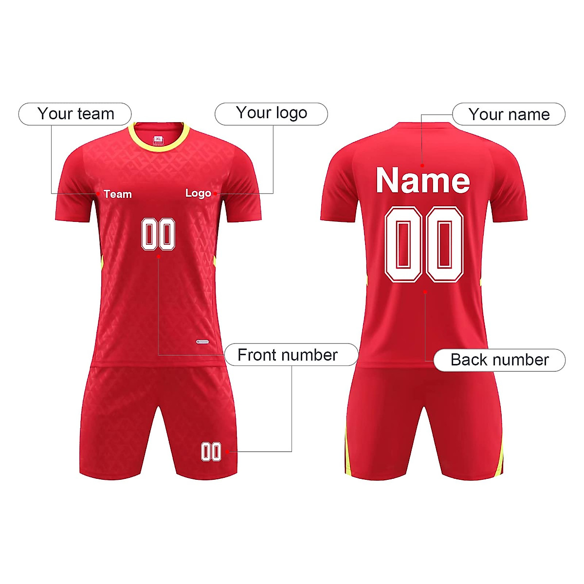 Custom Soccer Jersey for Kids Adults Men women-Personalize Shirts and Short with Name Number Team Logo