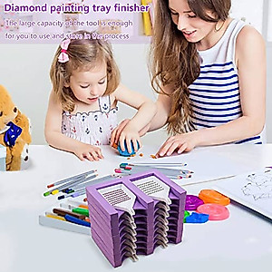 Mabstr Hopbucan 16 Slots Diamond Painting Tray Organizer Diamond Painting Accessories Tray Diamond Painting Tools Kits Organizer Purple