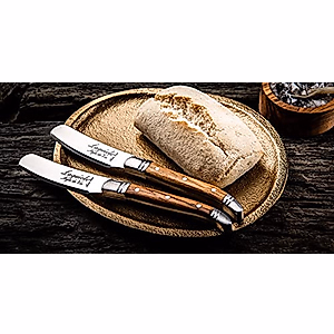 Laguiole Style de Vie Butter knives Luxury Line, set of 4, olive wood