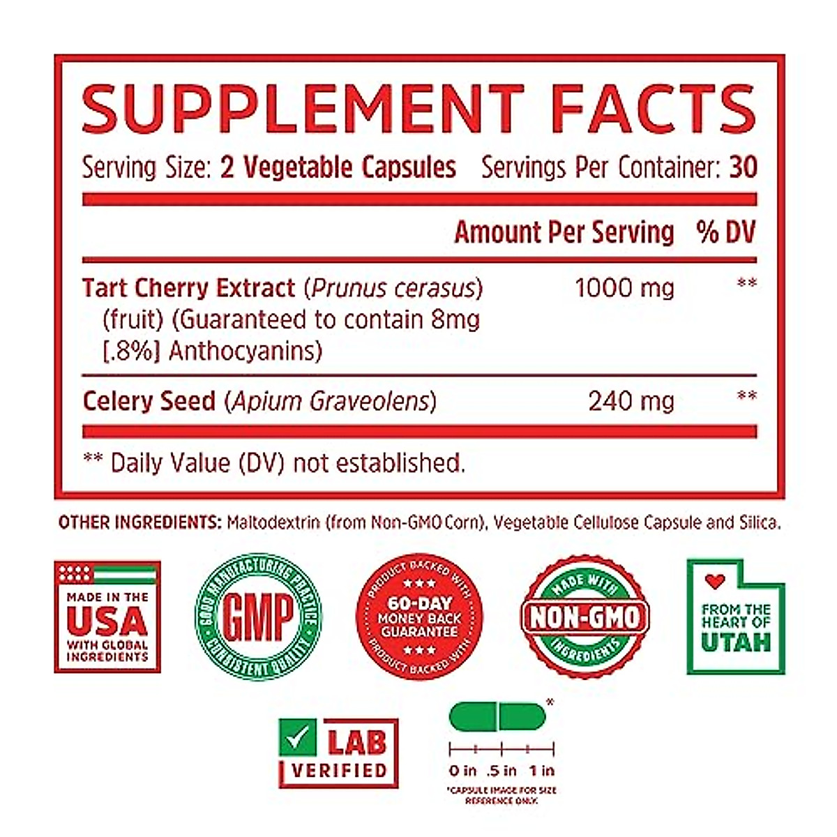 Zhou Tart Cherry Extract with Celery Seed | Advanced Uric Acid Cleanse for Joint Comfort, Healthy Sleep Cycles & Muscle Recovery | 30 Servings, 60 Veggie Caps