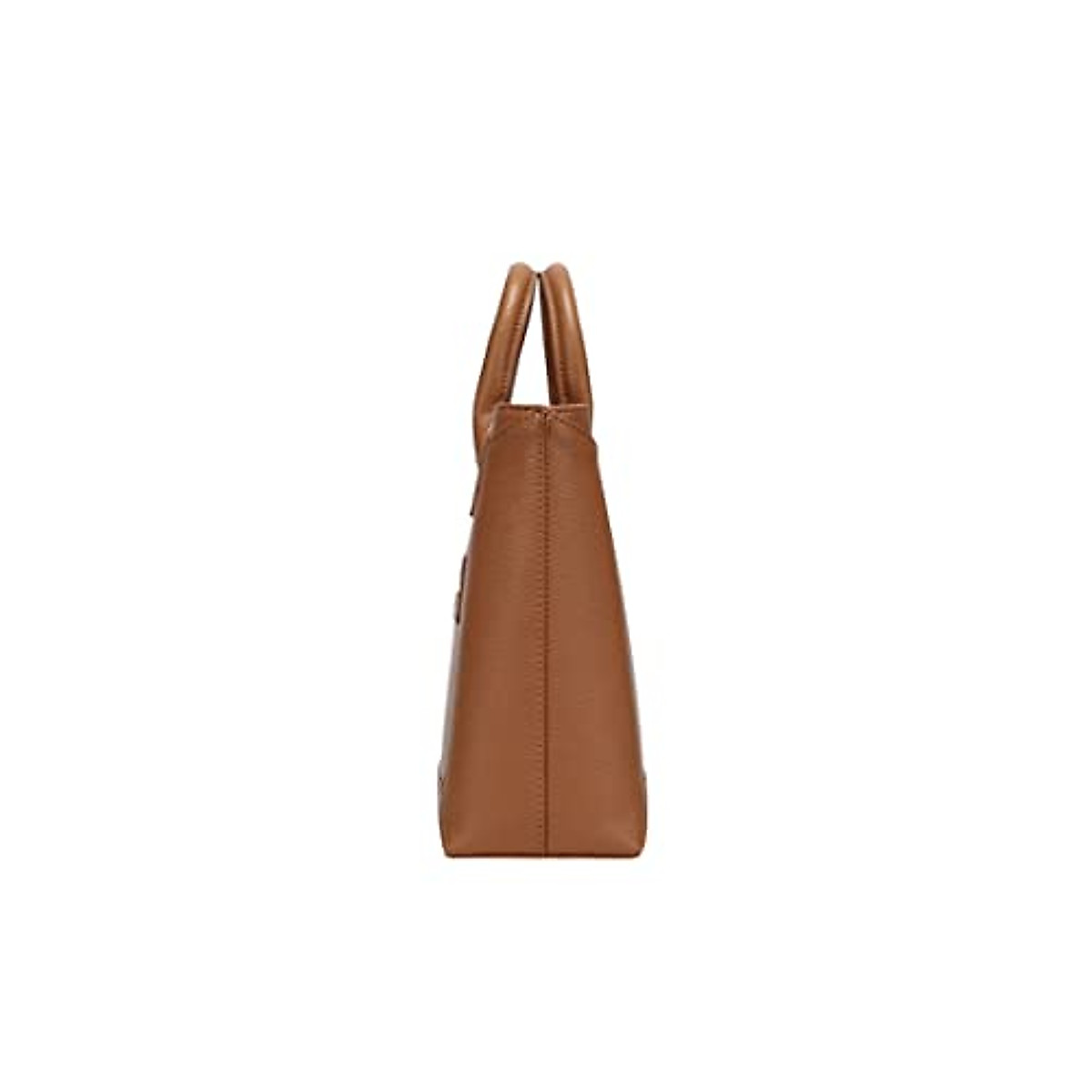 Daisy Rose Tote Shoulder Bag with Front Zipper - PU Vegan Leather - BROWN