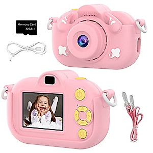 Bioyoak Kids Camera, Christmas Birthday Gift for Boys Age 3-9, HD Digital Video Cameras for Toddler with 1080P Video, Portable Toy for 3 4 5 6 7 8 9 Year Old Boys Girls with 32GB SD Card
