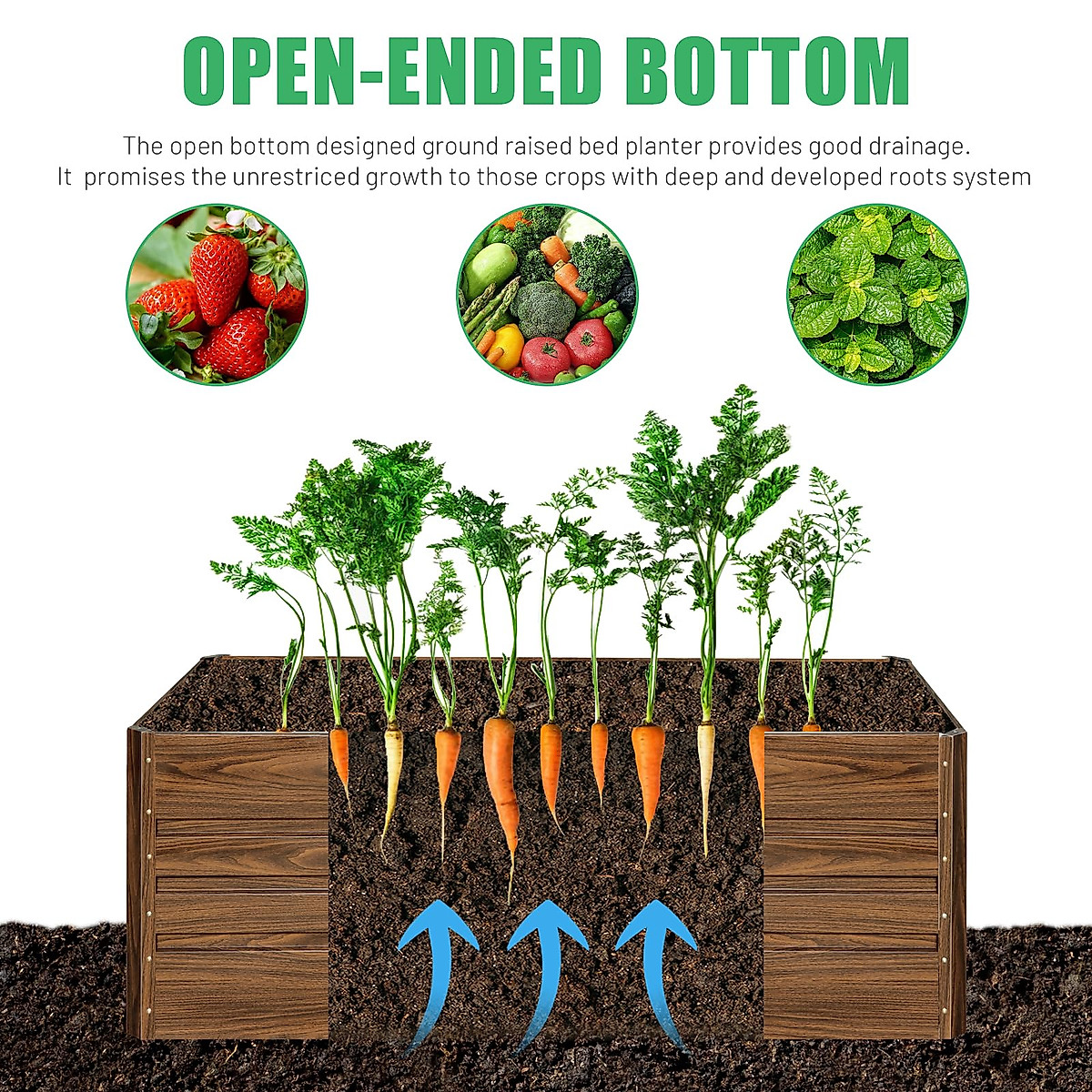 SnugNiture 2 Pcs 4x2x2FT Raised Garden Bed Galvanized Planter Garden Boxes Outdoor, Deep Root Planter Raised Bed for Vegetables Flowers Herbs,Brown