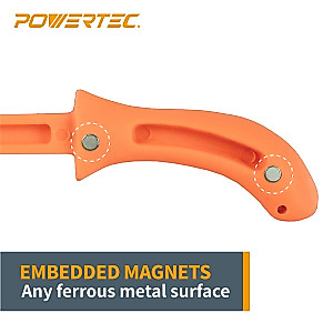 POWERTEC Magnetic Push Stick. Fits Table Saw, Router Table, Jointer. Ergonomic Design Handle Grip. Wood Pusher Reduces Kickback & Increases Safety for Wood working Accessories (71029)