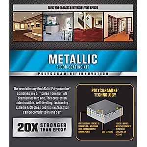 Rust-Oleum 299743 Rocksolid Metallic Garage Floor Coating, 2 Count (Pack of 1), Gunmetal