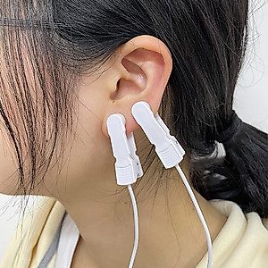 Ear Clip Electrode Lead Wires, 2.0mm Pin Snap Connection Compatible with Most TENS EMS Units, 4Pcs