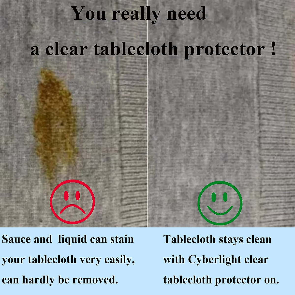 Cyberlight Clear Oval Table Cover Protector 60 x 90 Inches Oval Shape Plastic Transparent Cloth Vinyl Waterproof Tablecloth for 4~6 Seats Chairs Table Protect