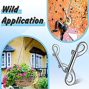 12 Pieces Double Ended Bolt Snaps Hook Zinc Alloy Double Trigger Clips Home Pet Accessory for Linking Dog Leash Collar Leash Key Chain Horse Tack Pet Sling Feed Buckets