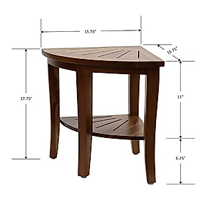 Redmon Genuine Teak Corner Bench, Weathered Grey