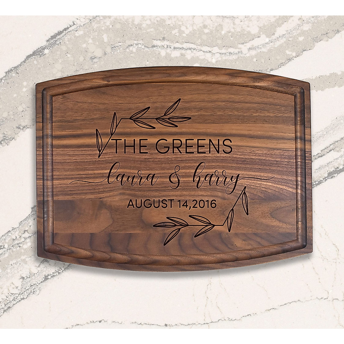 Personalized Charcuterie Board Custom Mr Mrs Cutting Board Arched Wood Engraved Walnut Cutting Board