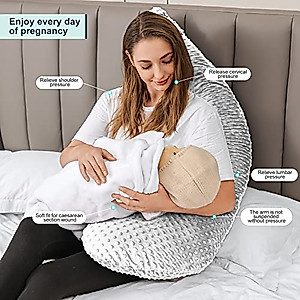 Treeking-Pregnancy Pillows - Soft and Comfortable Pregnancy Body Pillow for Side Sleeping, Durable and Stretchy Maternity Pillow Suitable for Head, Neck and Abdominal Support