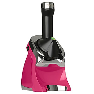 Yonanas 988HP Deluxe Vegan Non-Dairy Frozen Fruit Soft Serve Dessert Maker, BPA Free, Includes 75 Recipes, 200 Watts, Pink