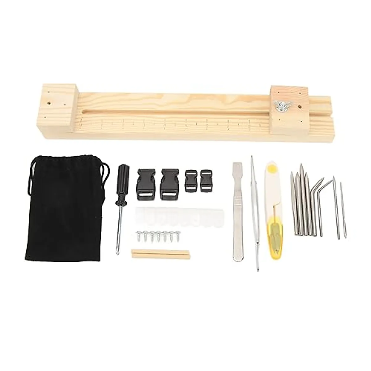 Keenso Wood Jig Bracelet Maker Adjustable Length Paracord Jig Bracelet Maker DIY Wristband Rope KnotFixing