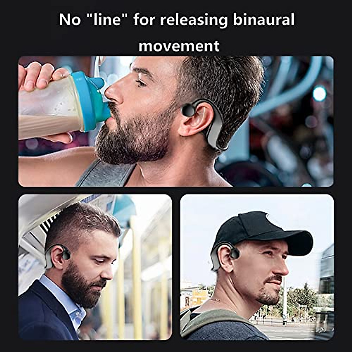 Bluetooth Headphones Open Ear Headphones Bluetooth 5.2 Sports Wireless Earphones with Built-in Mic,Sweat Resistant Headset for Cycling,Running,Hiking