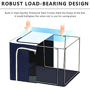GUO FENG DIAO Steel Frame Storage Box Oxford Cloth Storage Box Quilt Storage Box Folding Wardrobe Fabric Extra Large Storage Bag