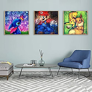 Paint by Numbers for Adults, 6 Pack Paint by Numbers for Kids Beginner Drawing Paintwork with Paintbrushes Cartoon Paint Canvas Oil Painting14X14inch