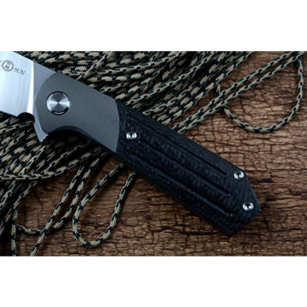 TWOSUN TS223 M390 Blade Titanium Carbon Fiber Handle Frame Lock Gift Collection Folding Knives