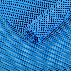 RAY STAR 12*48 inch Wire Shelf Liner for Kitchen Cabinets, Non-Adhesive Refrigerator Liners Washable, Vinyl Drawer Liner Non-Slip Bathroom Cabinet Liner Blue